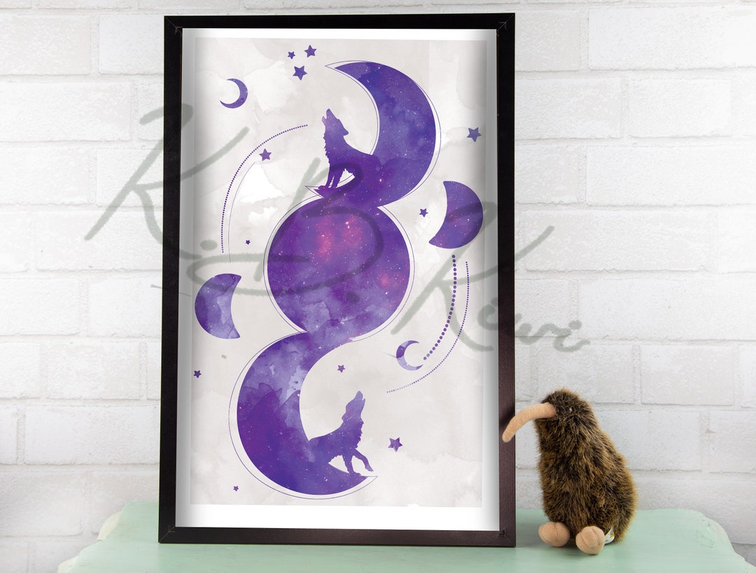 Moon Phases and the Wolves That Change With It Art Print - Etsy