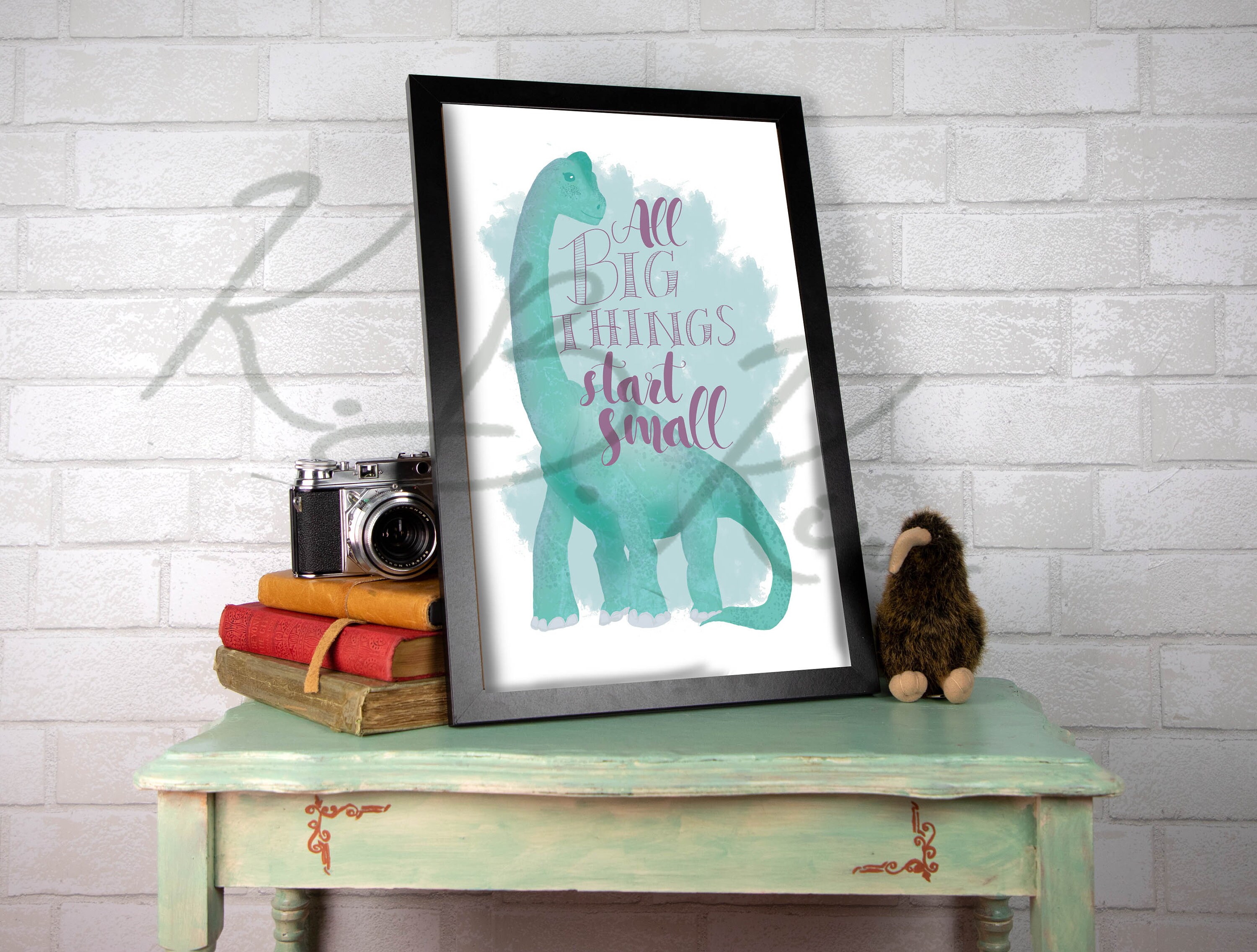 All Big Things Start Small Long Neck Dinosaur Art Print - Etsy