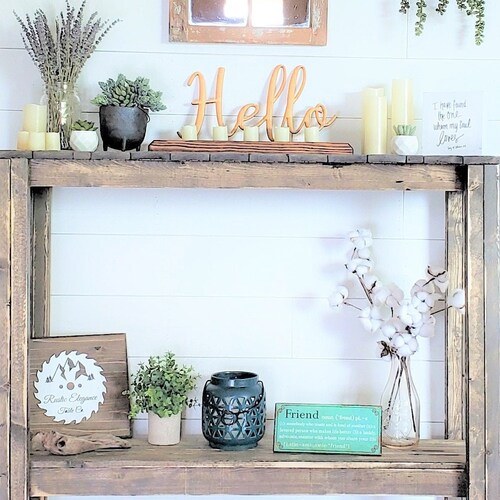 Rustic Farmhouse Entryway Table With Shelve and Turned Legs | Etsy