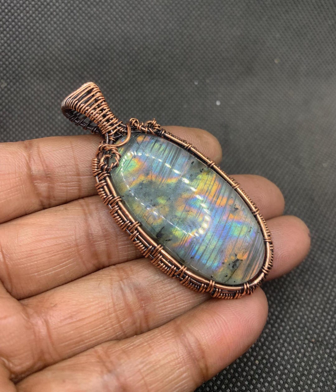Gorgeous Rainbow Flashy Spectrolite Labradorite Gemstone in Antique ...