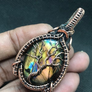 Tree of Life Labradorite Pendant Copper Wire Wrap Labradorite Pendant ...