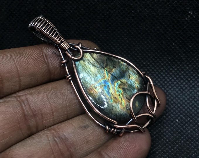 Unique Handmade Talisman Healing Necklace Pendant With Genuine Flashy ...