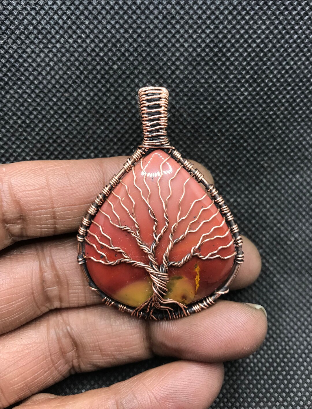 Jasper Tree of Life Pendant Wire Wrap Copper Tree Necklace Handmade ...