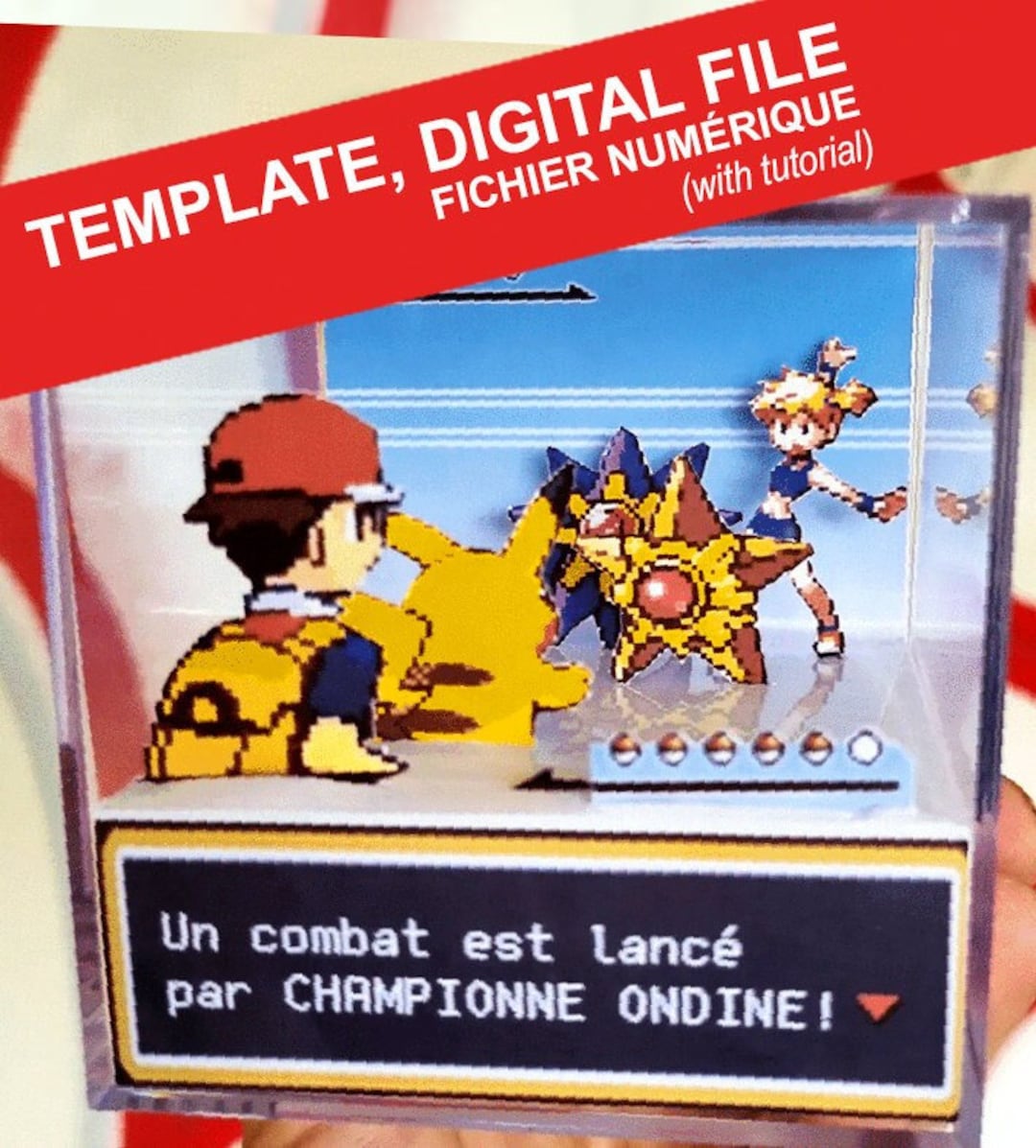 DIY - TEMPLATE - Pokemon Misty - Team Rocket - 3D Cube Diorama ...