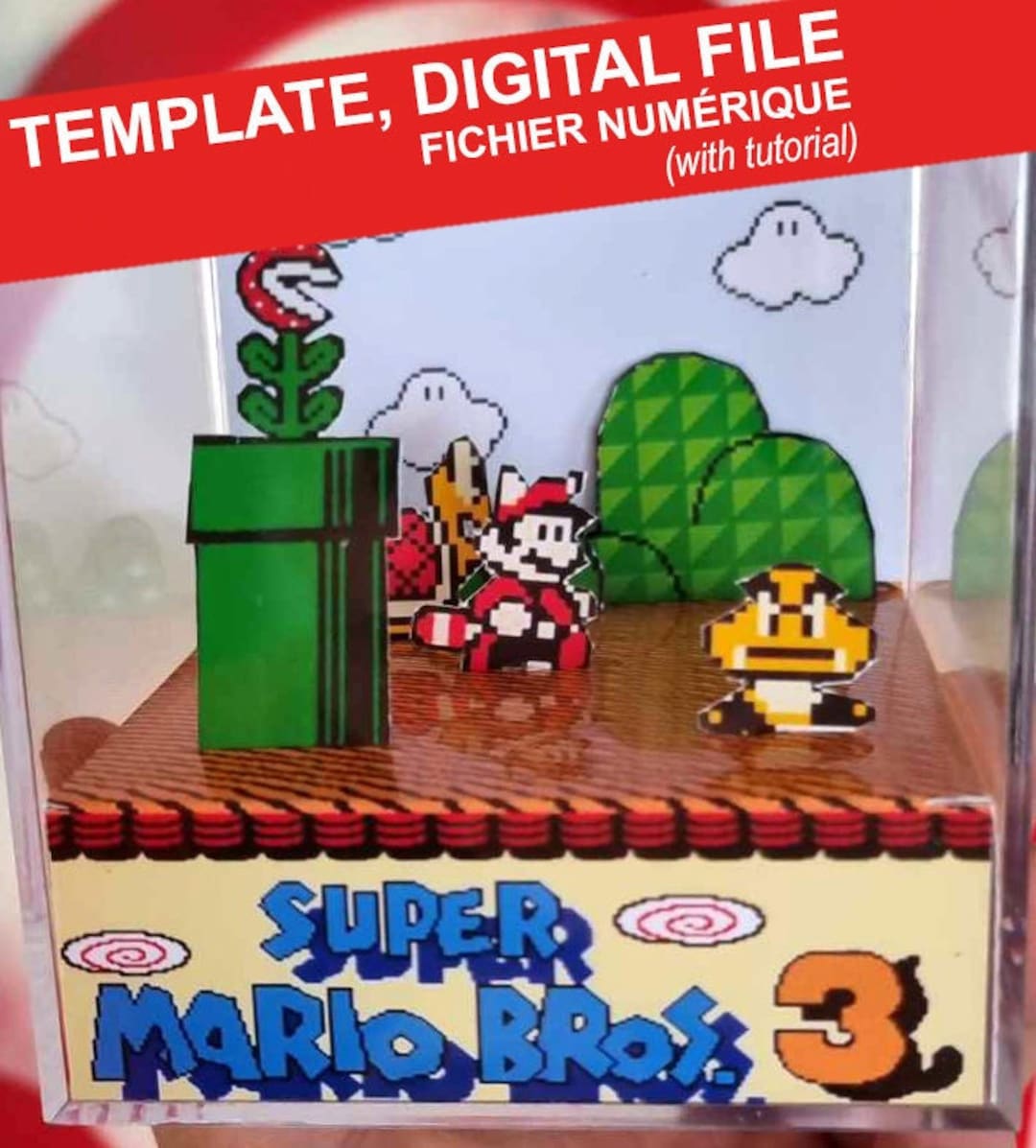 DIY - TEMPLATE - Super Mario Bros. 3 (SNES) - 3D Cube Diorama ...