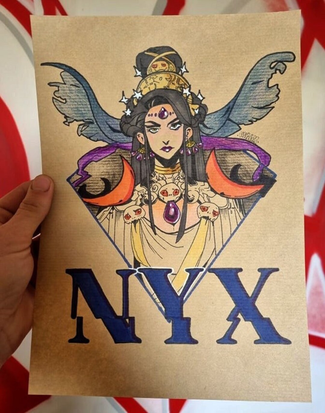 NYX HADES Video Games Original A4 Drawing on Kraft Paper - Etsy