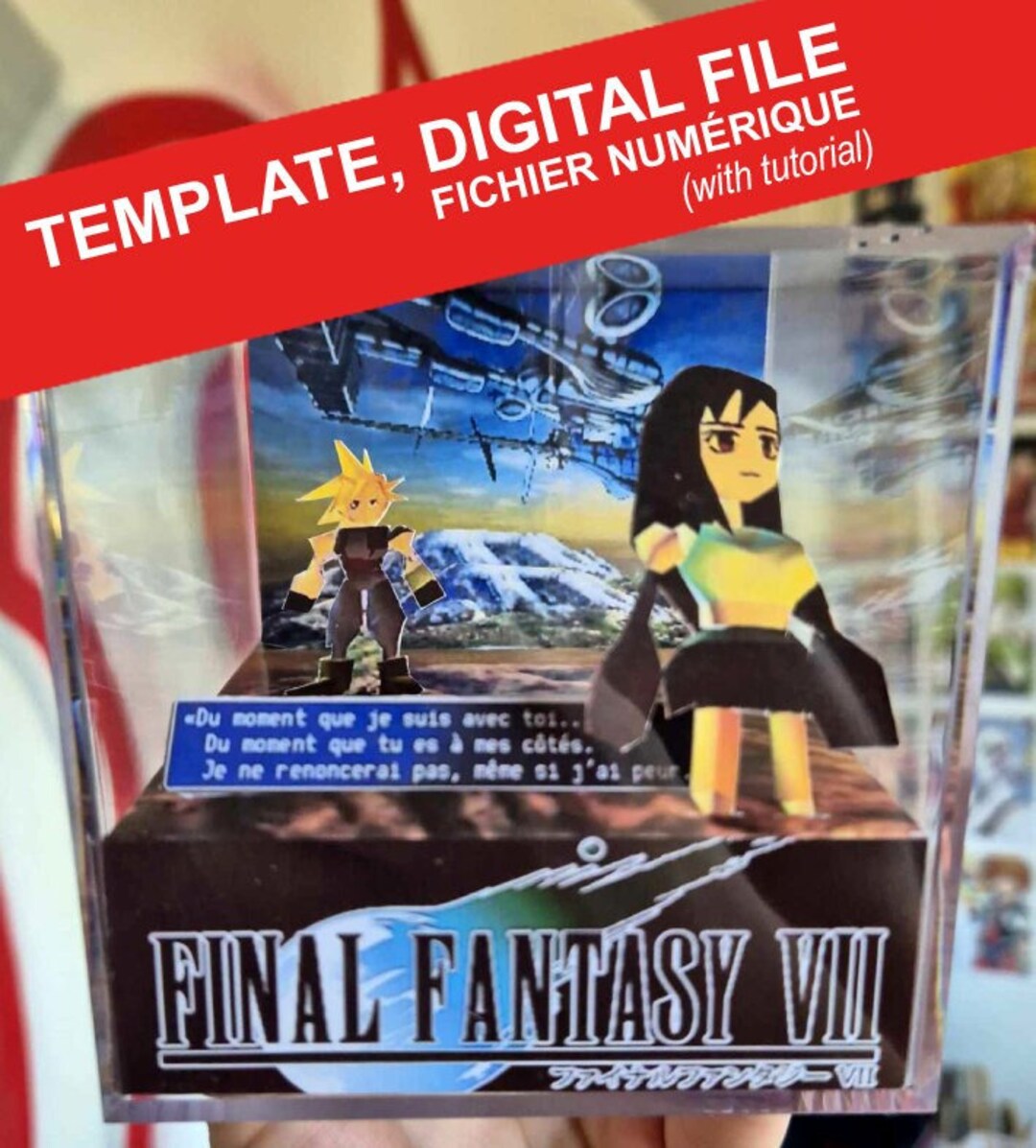 DIY - TEMPLATE - Final Fantasy 7 - FF7 - Playstation - 3D Cube Diorama ...