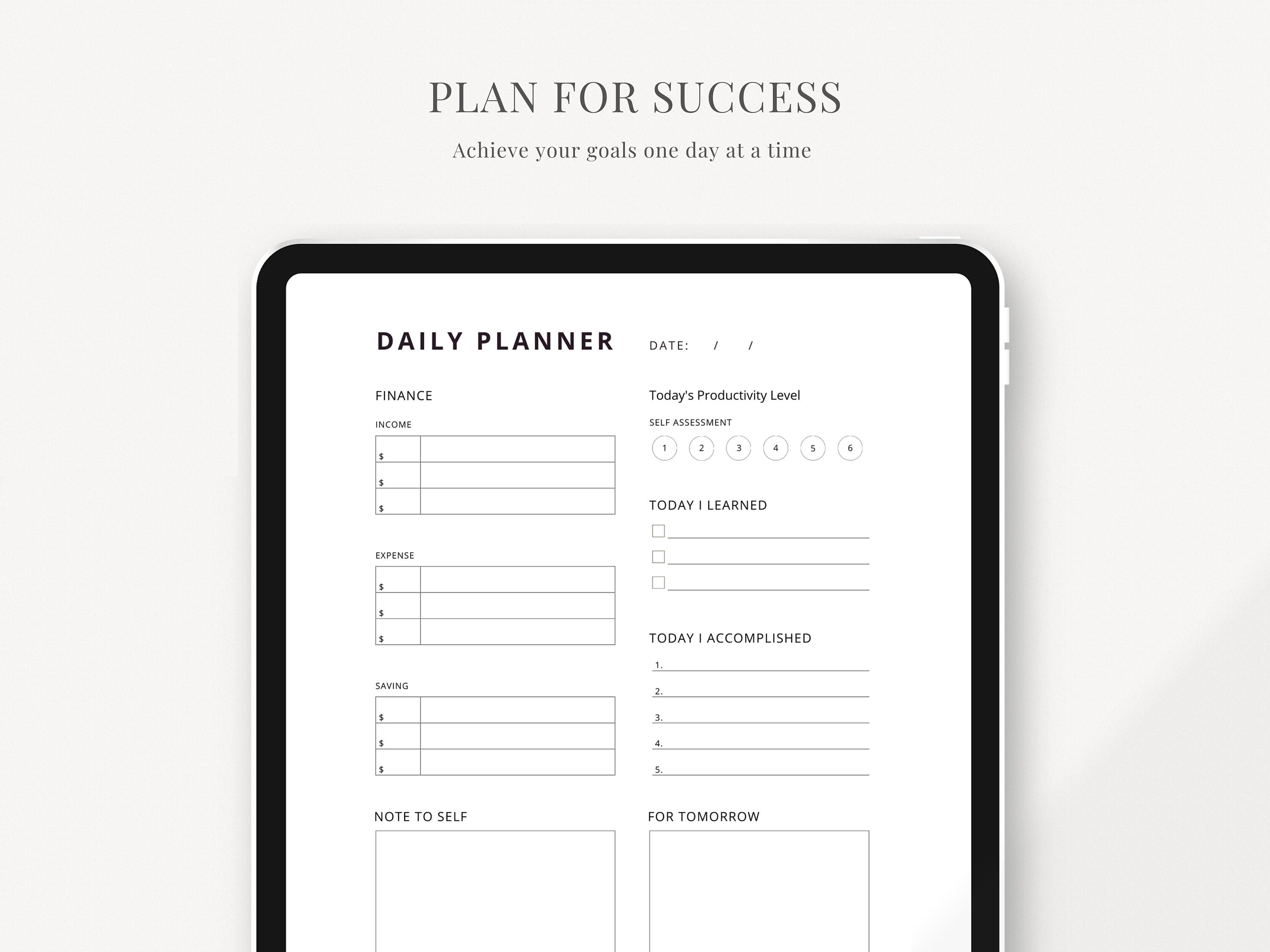 Personal Daily Planner to Boost Productivity, Plan Out Your Day, Daily ...