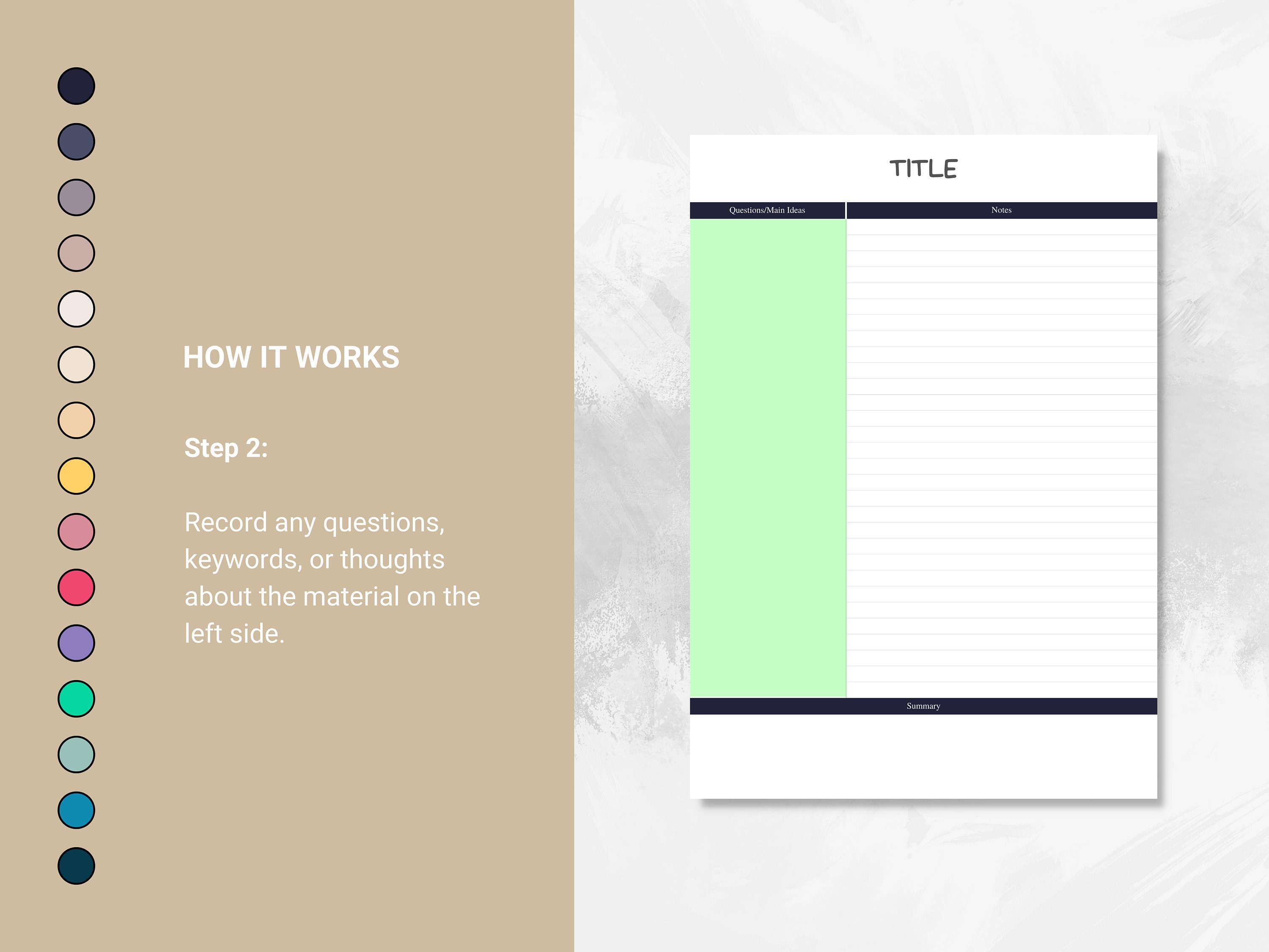Printable Cornell Notes Study Method Paper Template Digital Cornell ...