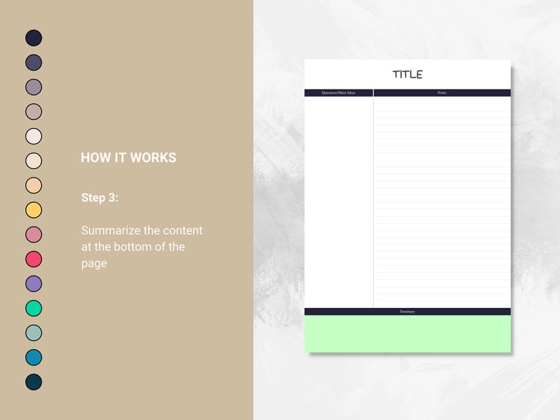 Printable Cornell Notes Study Method Paper Template Digital Cornell ...
