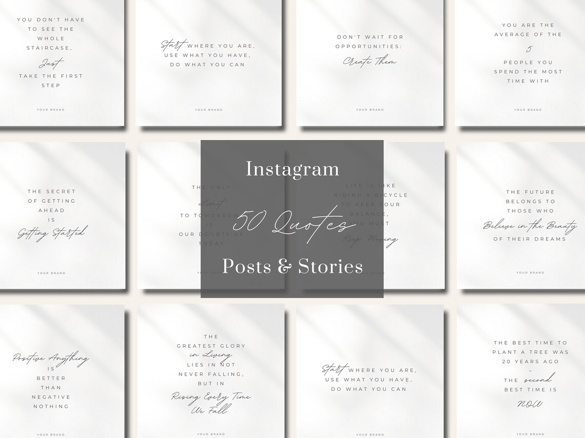 50 Instagram Inspirational Quote Pack | Motivational Quote Set | Canva ...