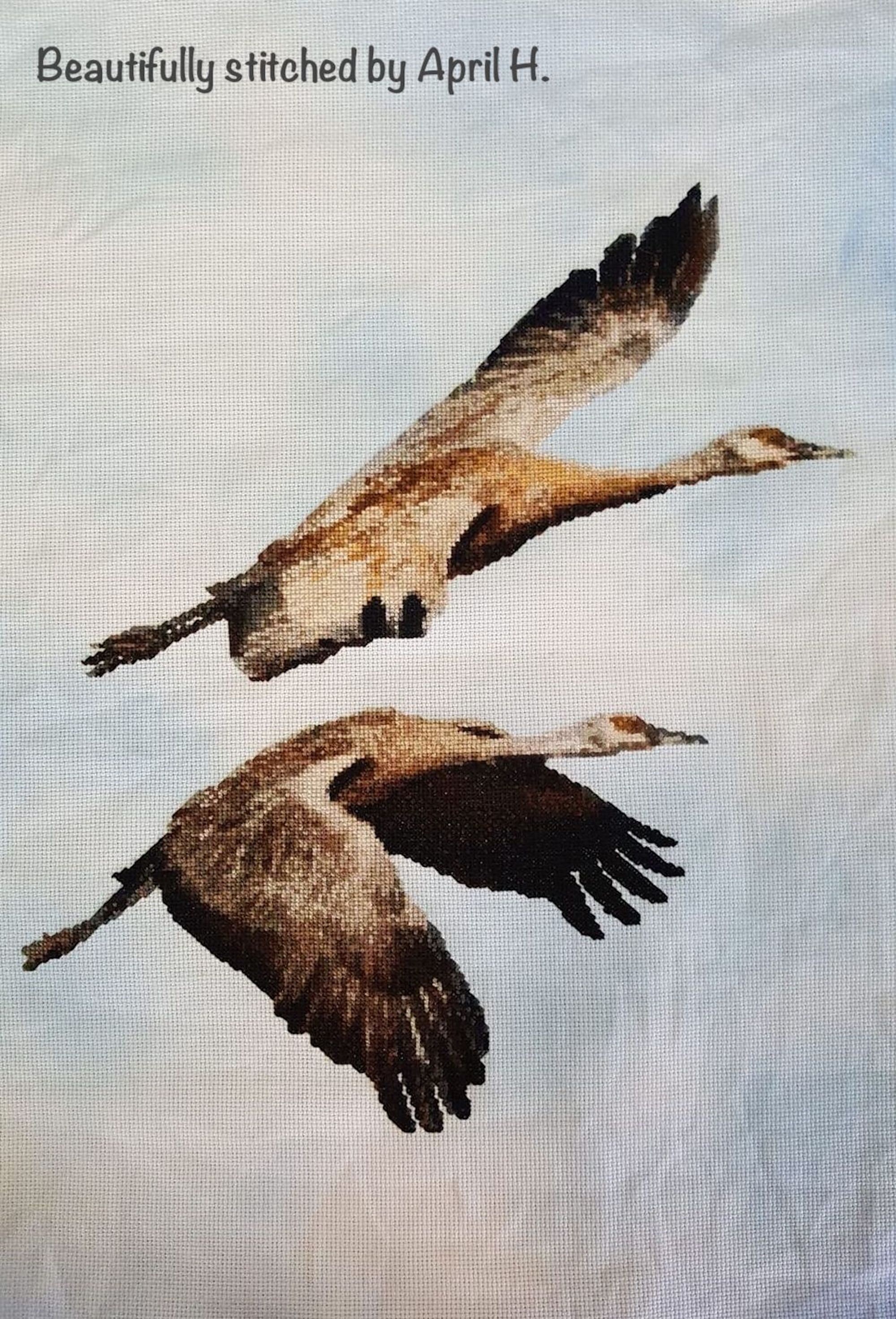 Cross Stitch Pattern PDF Sandhill Cranes Original Art Printable Instant ...