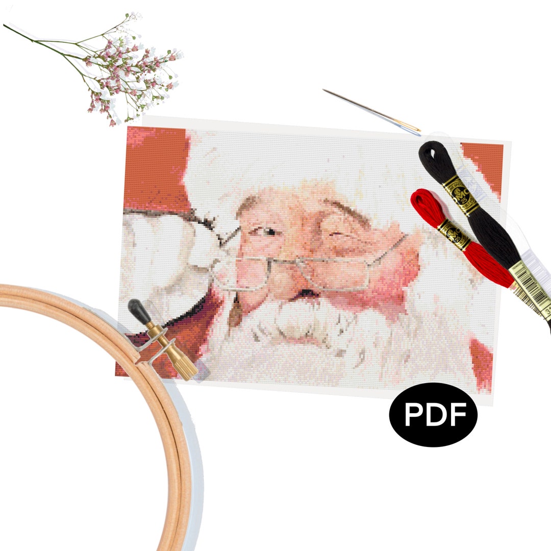 Cross Stitch Pattern PDF - Traditional Santa Claus - Christmas ...