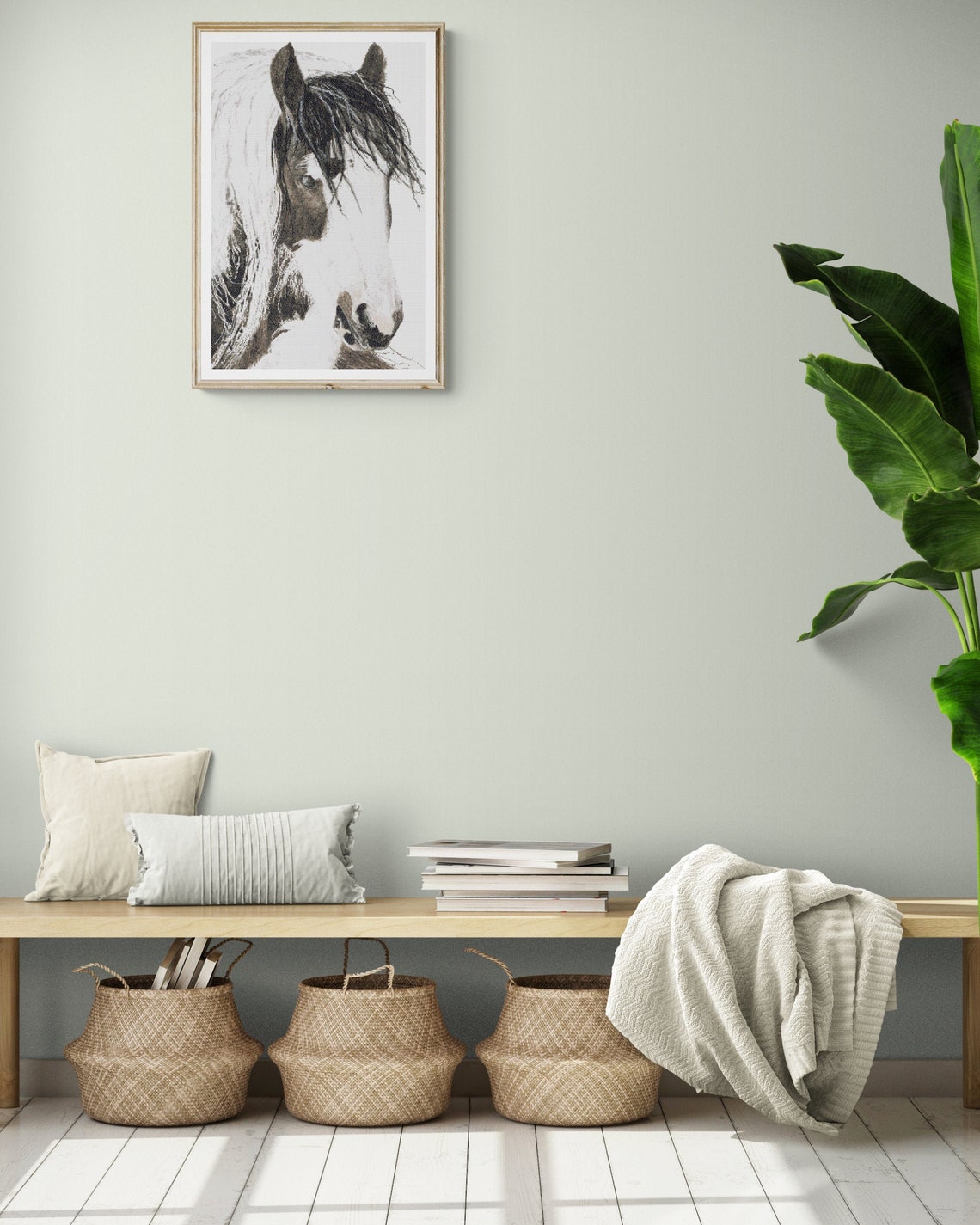 Cross Stitch Pattern PDF Gypsy Vanner Horse Portrait - Etsy