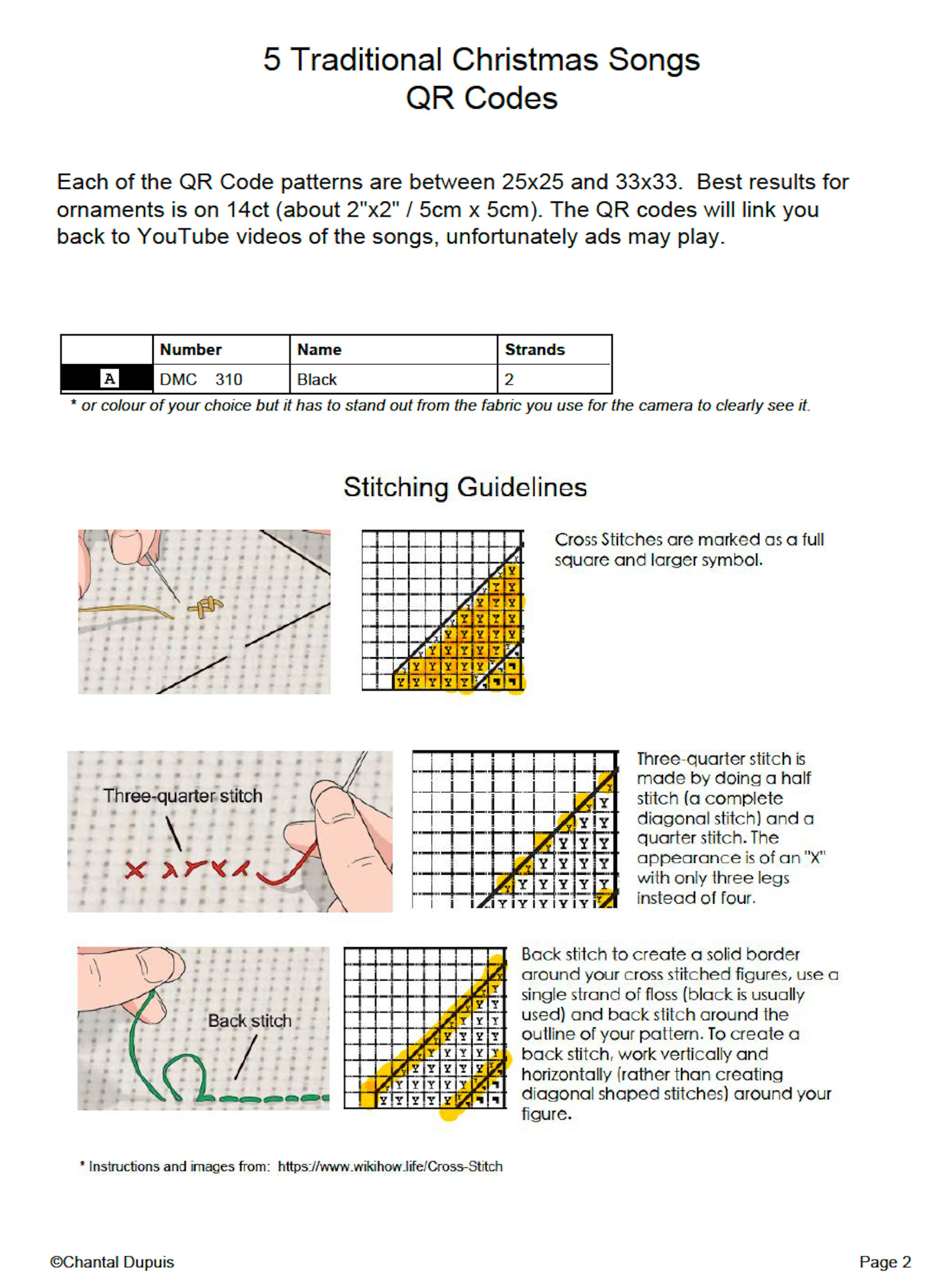 QR Codes of 5 PTX Christmas Songs Cross Stitch Pattern PDF Perfect ...