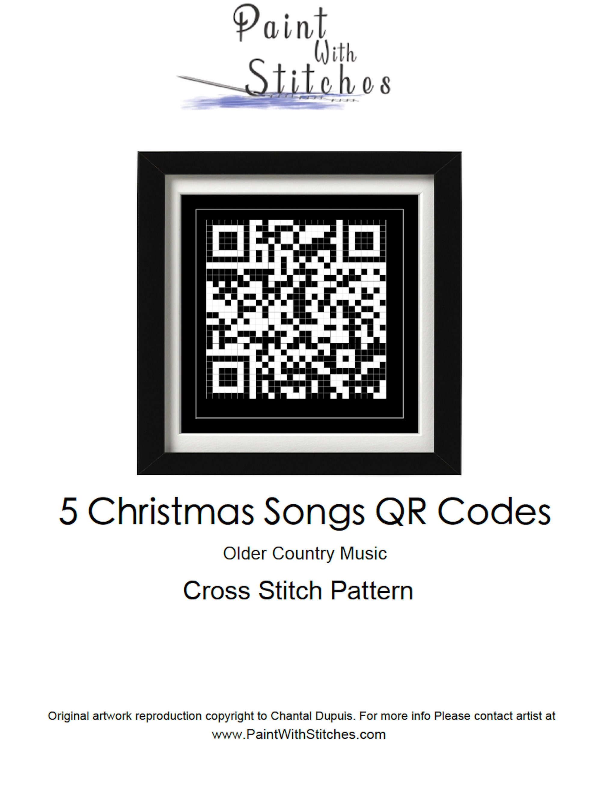 Country Christmas Songs QR Code Cross Stitch Pattern (PDF) - Etsy