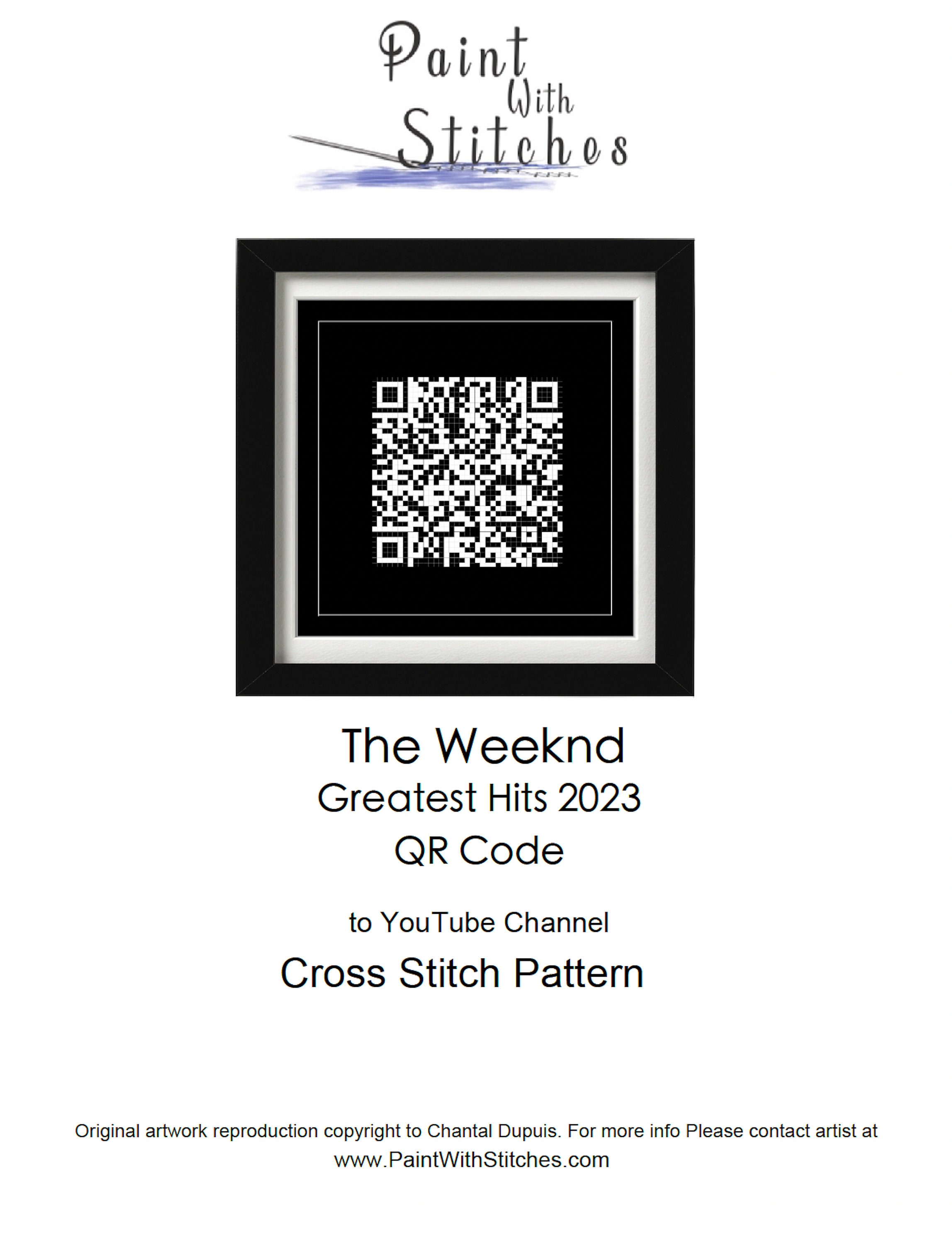 The Weeknd Greatest Hits QR Code Cross Stitch Pattern (PDF) - Etsy