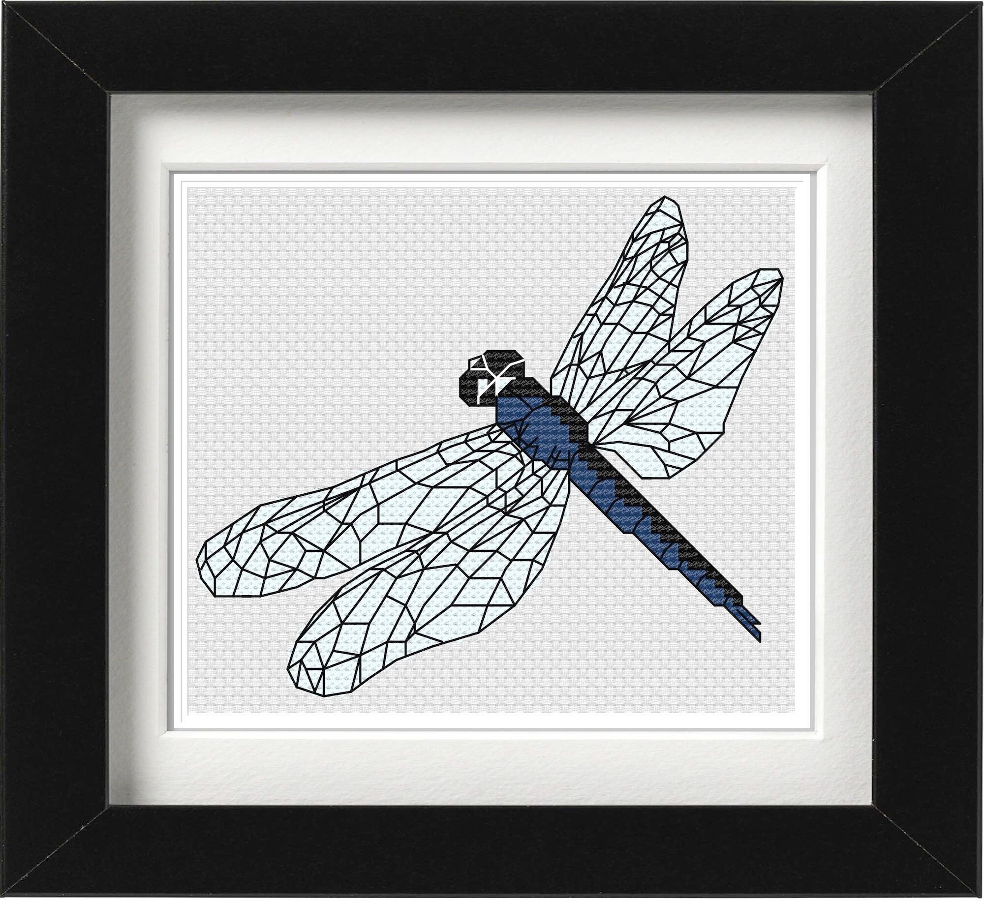 Dragonfly II Cross Stitch Pattern PDF Original Art Printable Instant ...