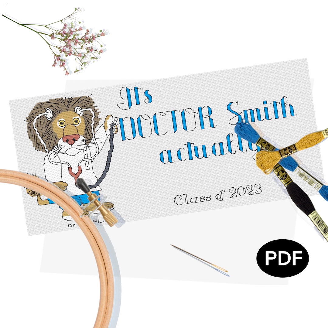Dr. Pill Graduation Sampler Cross Stitch Pattern - Richard Scarry's ...