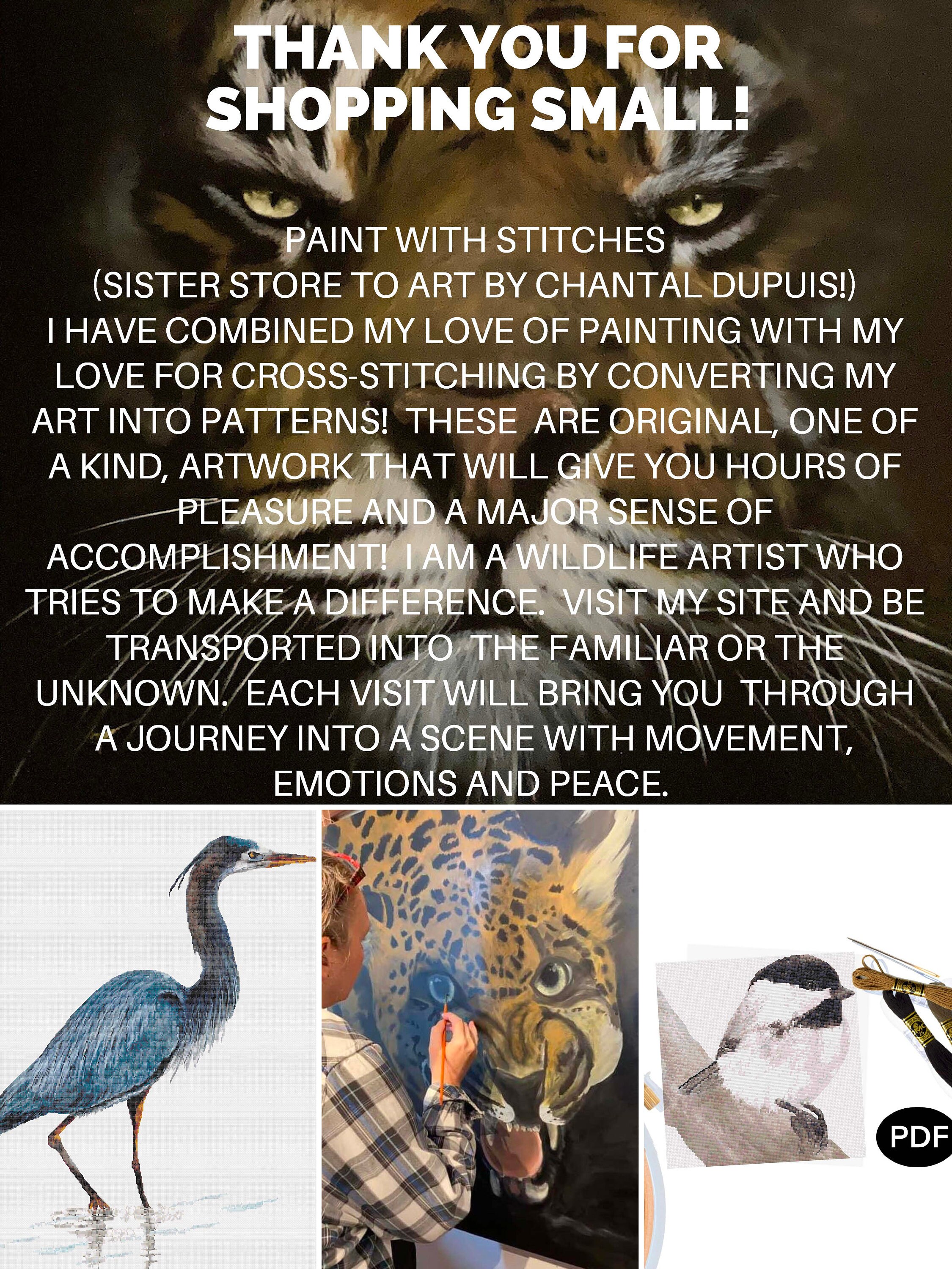 Cross Stitch Pattern PDF Great Blue Heron Original Art | Etsy