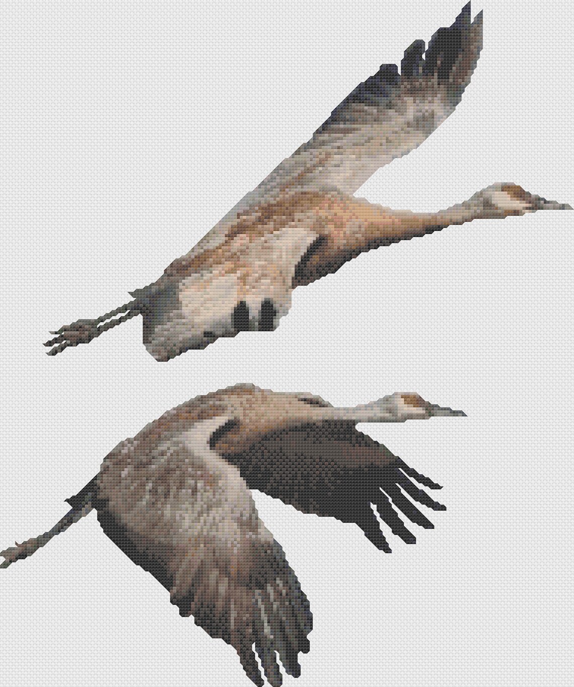 Cross Stitch Pattern PDF Sandhill Cranes Original Art Printable Instant ...