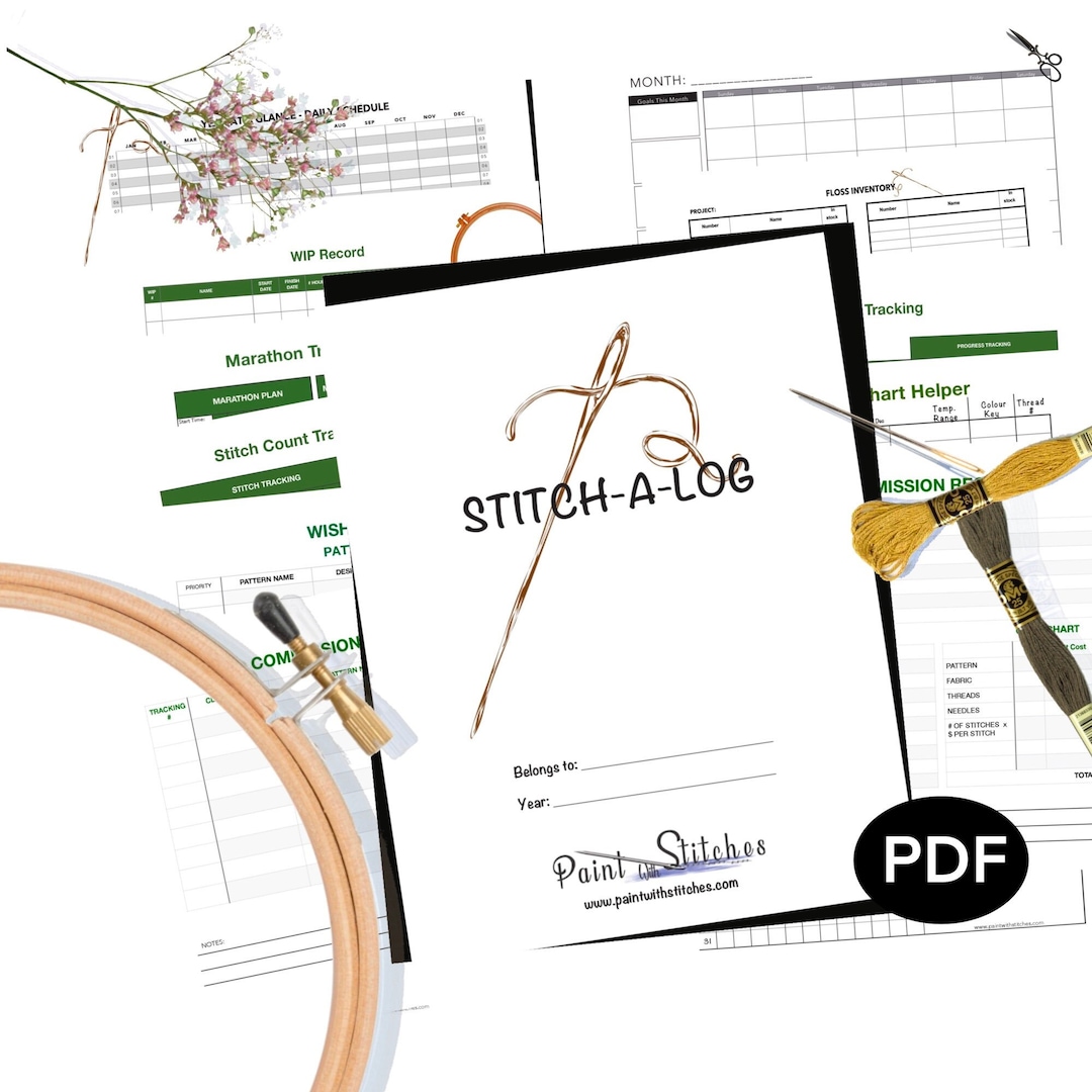 Stitch-a-log - Cross Stitch Journal Tracker for All Your Needle WIP or ...