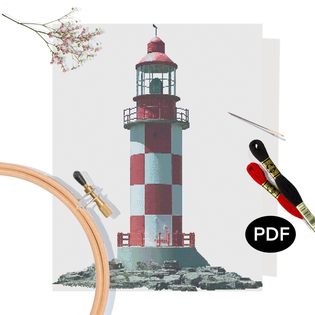 Cross Stitch Pattern PDF - Lighthouse - Original Art - Printable ...