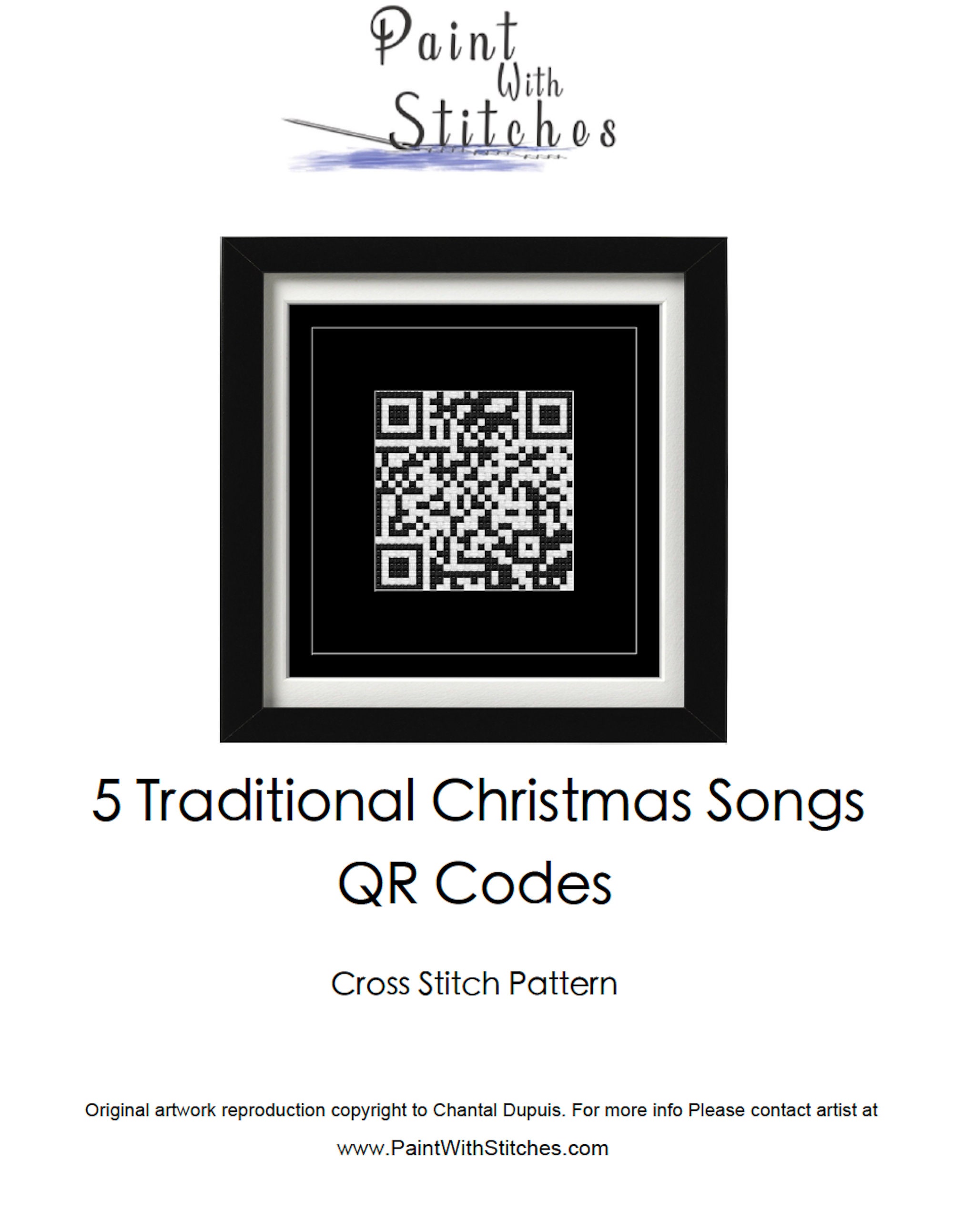 QR Codes of 5 Traditional Christmas Songs - Cross Stitch Pattern PDF ...