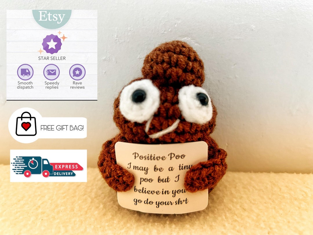 Emotional Support Poo - Positivity - Crochet - Secret Santa - Free Gift ...