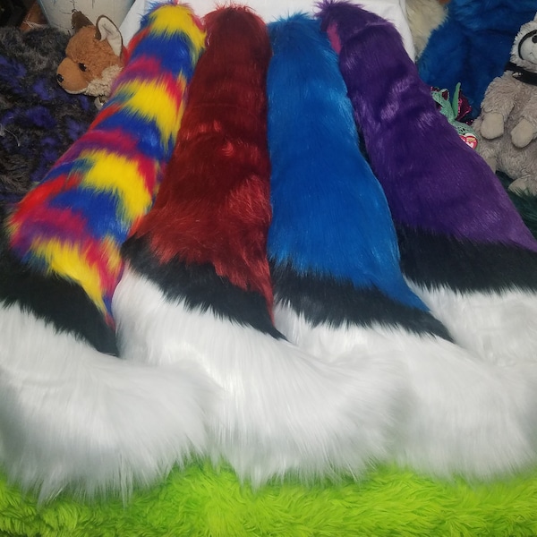 Rainbow Furry Tails - Etsy