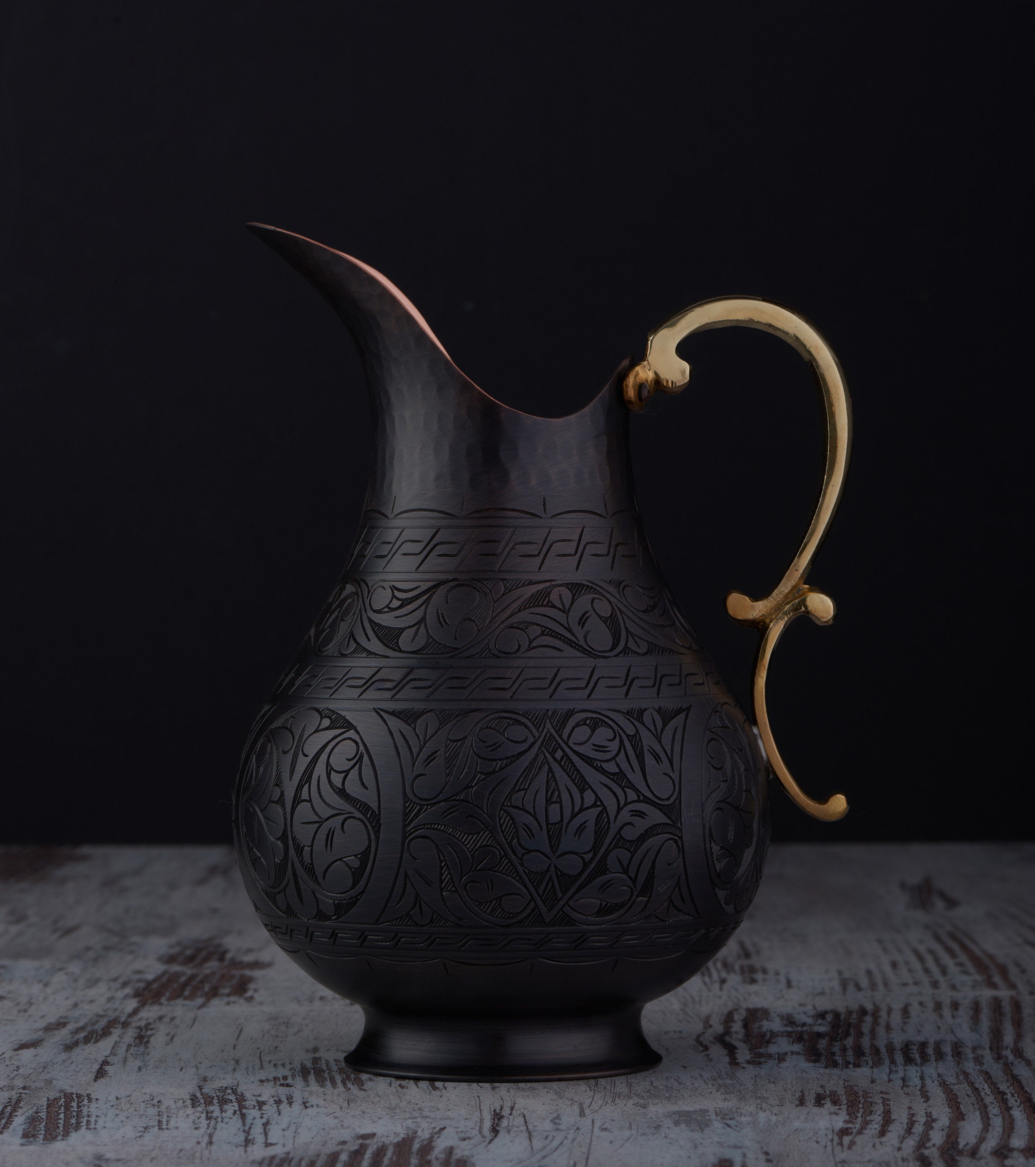 70 fl Oz. Solid Unlined Copper Water Moscow Mule Pitcher Jug Drink ...