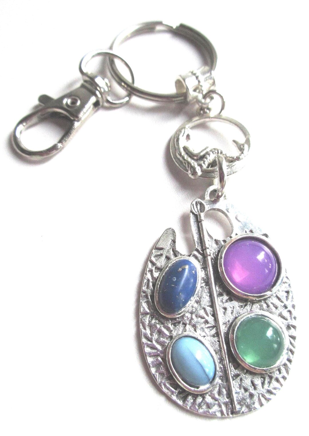 Mermaid and Artist Palette Key Ring, Purse Jewelry & Backpack Tie 5 In ...