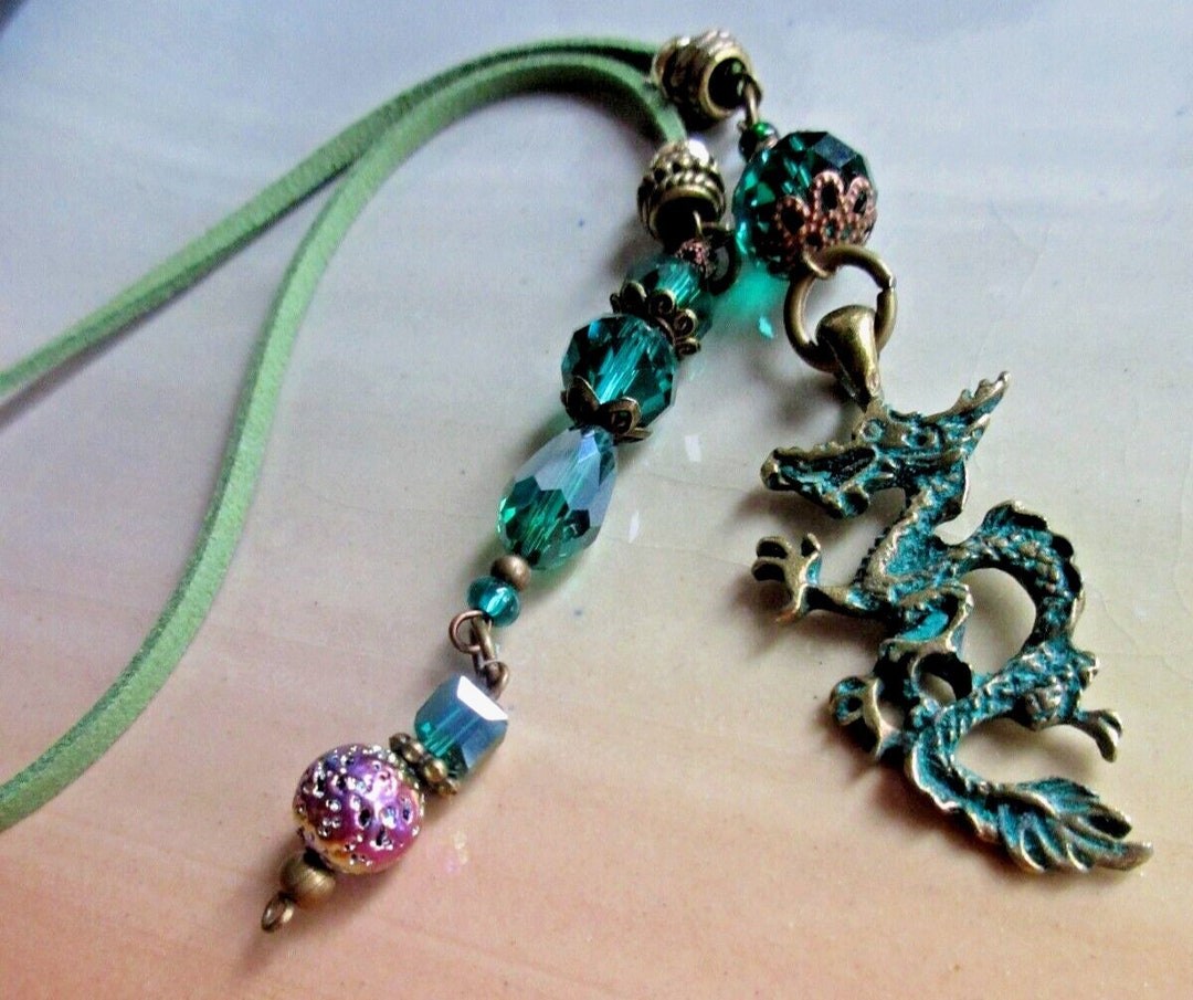 Regal Dragon, antique Style Bookmark on a Suede Cord 17.5 In - Etsy