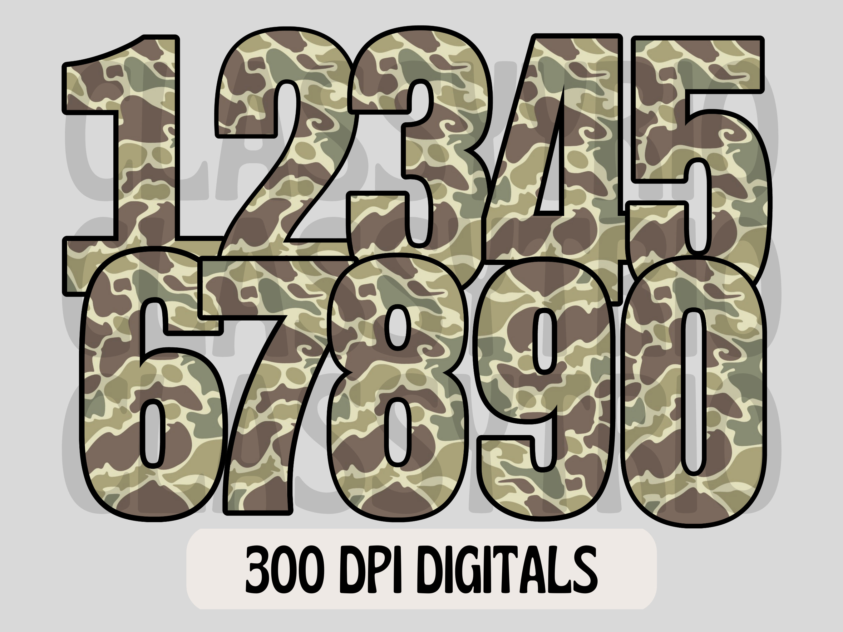 Old Camo Numbers Digital Design PNG Sublimation Camouflage Hunting ...