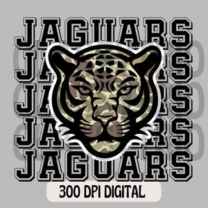 Camo Jaguars Mascot Design | Sublimation PNG (digital Download) - Etsy