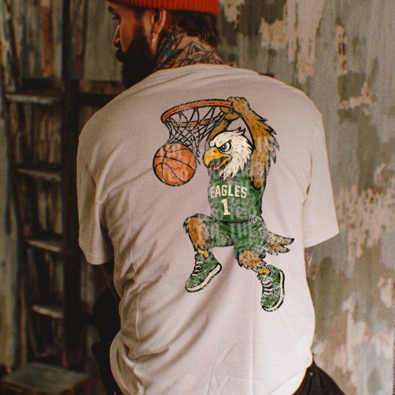 Eagles Basketball Grudge: Distressed Mascot PNG Design (digital ...
