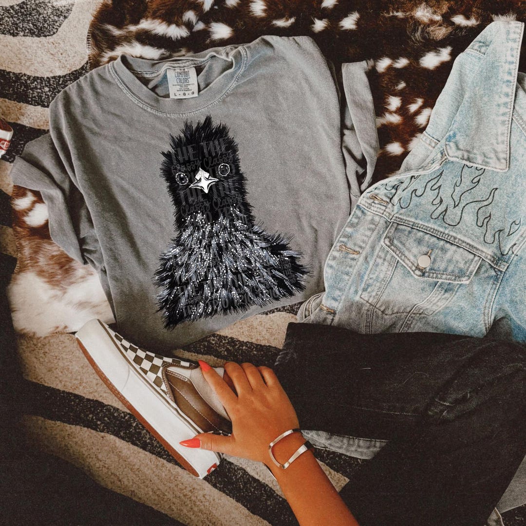 Faux Rhinestone Silkie Chicken Design | PNG, Sublimation, DTF (digital ...