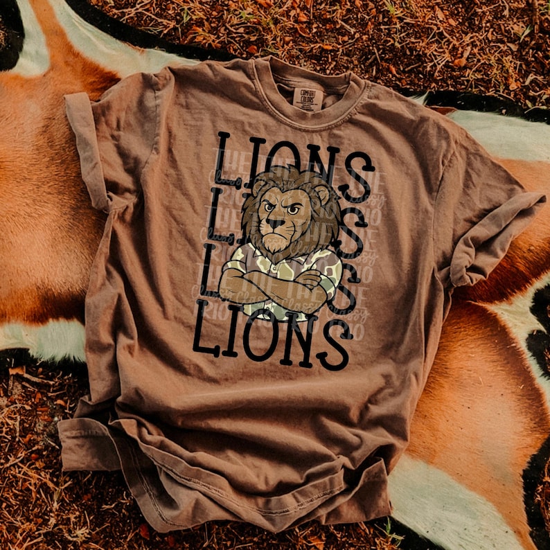 Camo Lions Mascot Shirt Design | PNG, Sublimation (digital Design) - Etsy
