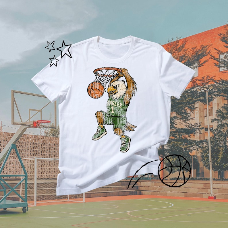 Eagles Basketball Grudge: Distressed Mascot PNG Design (digital ...