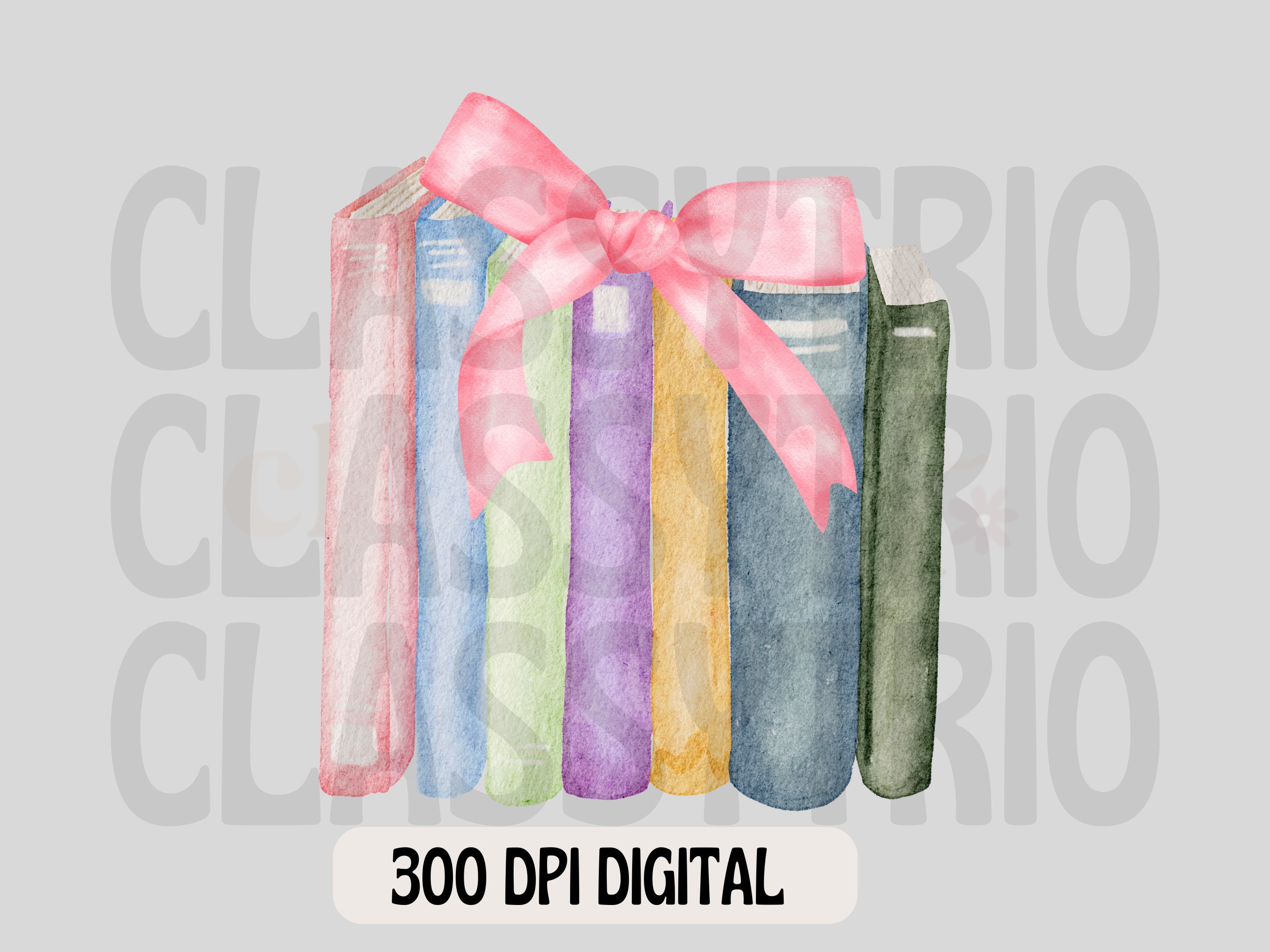 Whimsical Coquette Books: Watercolor PNG for Preppy Book Lovers digital ...