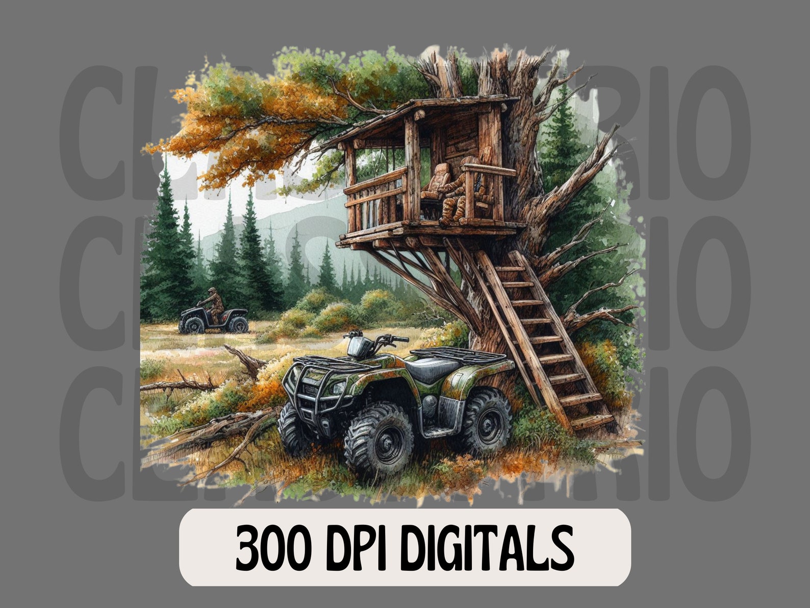 Hunting Scene Digital Design PNG Sublimation Hunting Season Deer Stand ...
