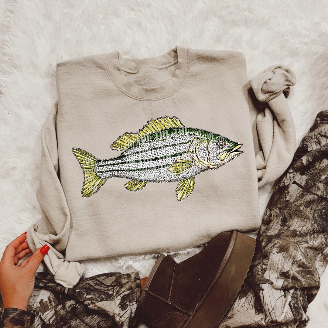 Faux Rhinestone Striped Bass Design | PNG, Sublimation (digital ...