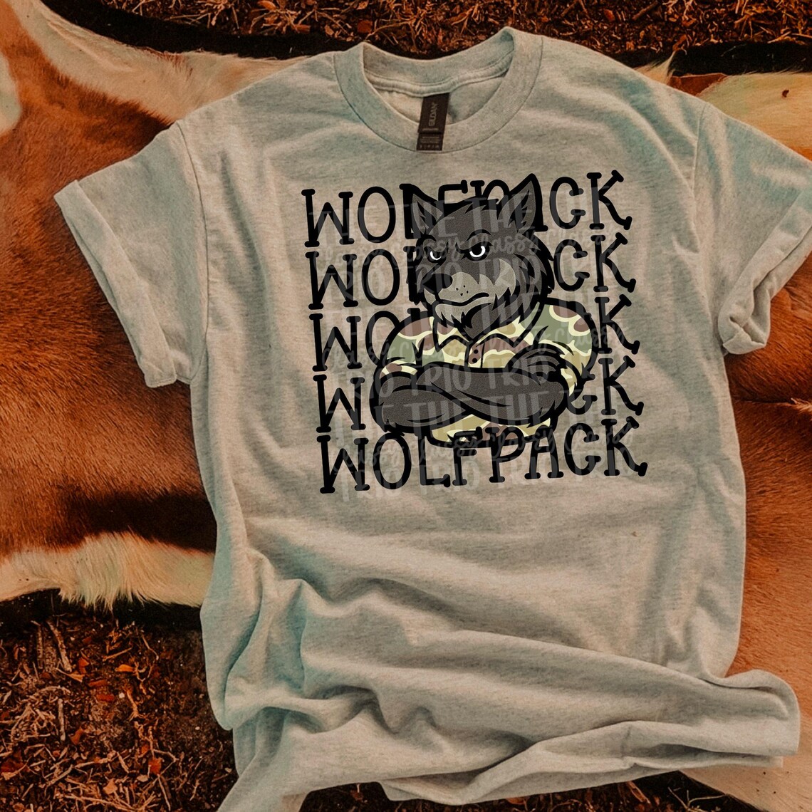 Camo Wolfpack Mascot Shirt Design | PNG, Sublimation (digital Design ...