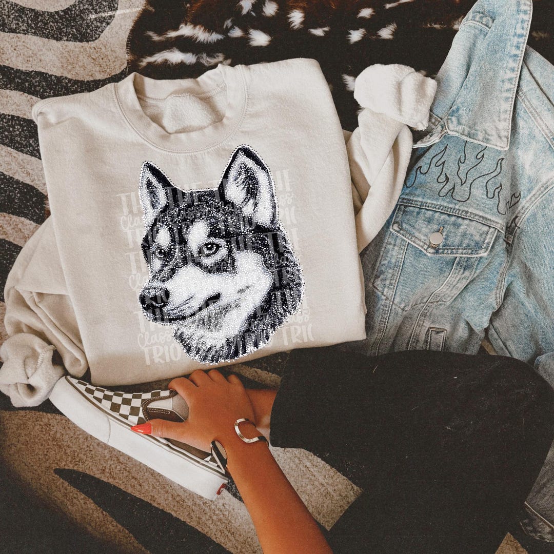 Faux Rhinestone Husky Dog Design | PNG, Sublimation, DTF (digital ...