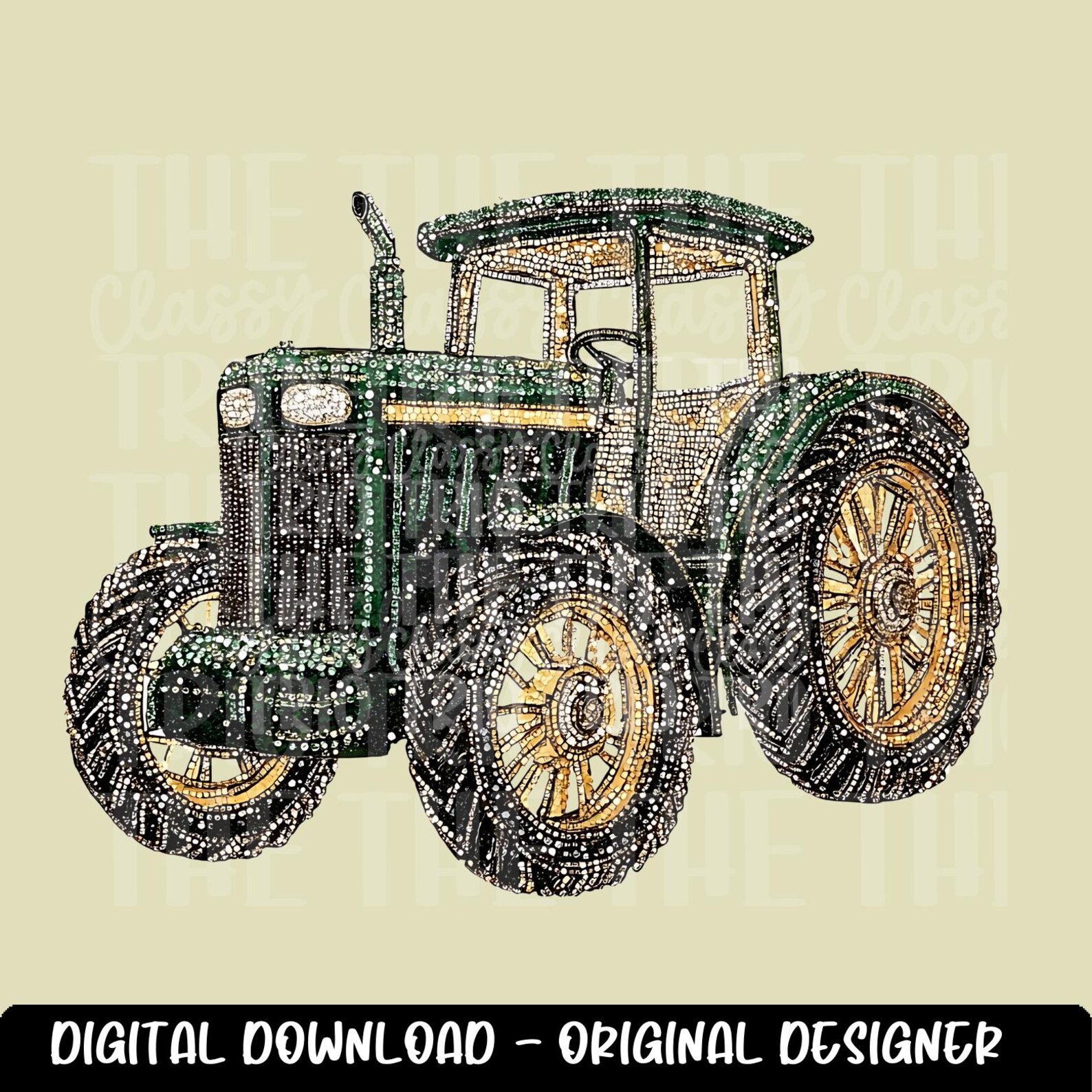 Faux Rhinestone Tractor | Digital Design | PNG | Sublimation ...