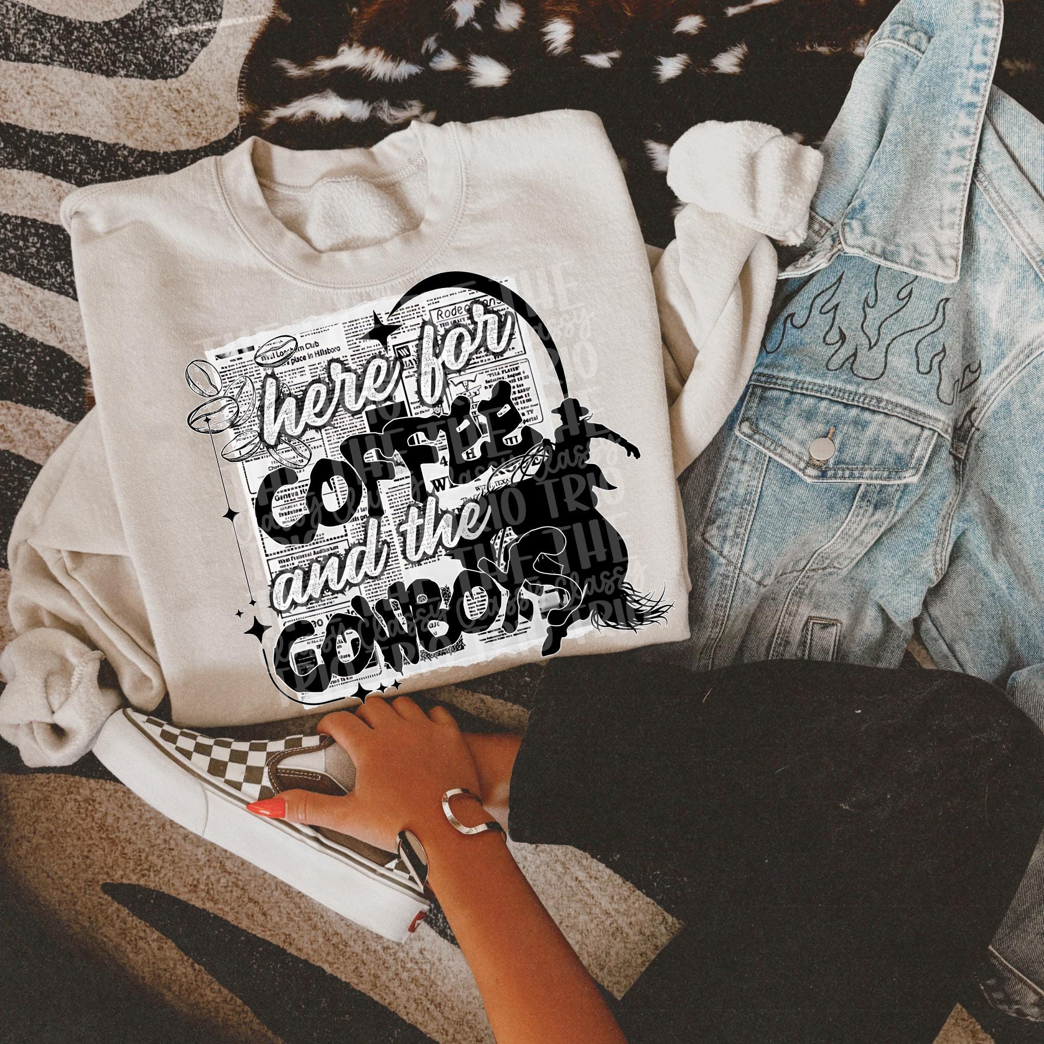 Coffee and Cowboys | Digital Design | PNG | Sublimation | Newspaper ...