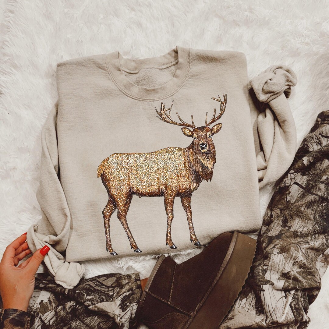 Faux Rhinestone Elk | Digital Design | PNG | Sublimation | DTF ...