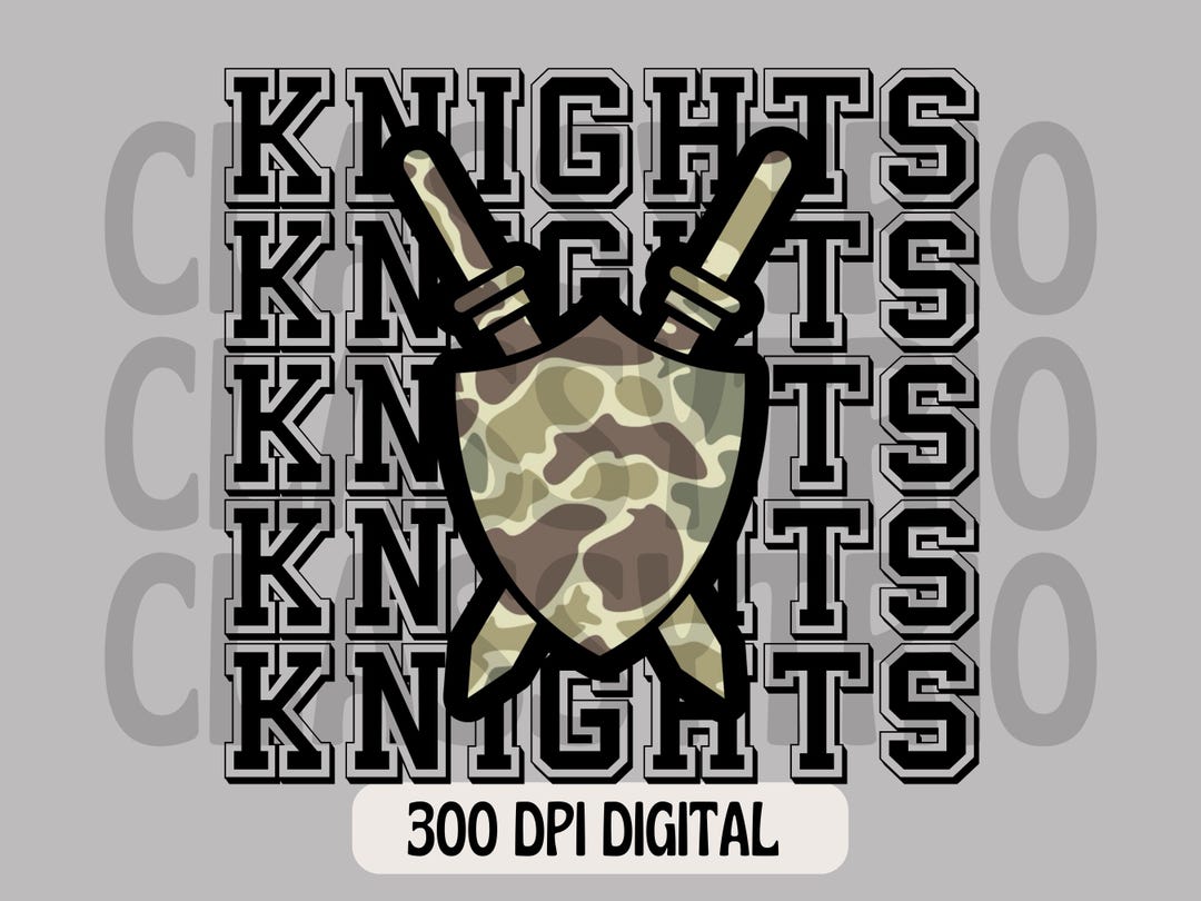 Camo Knights Mascot Design | PNG, Sublimation (digital Download) - Etsy