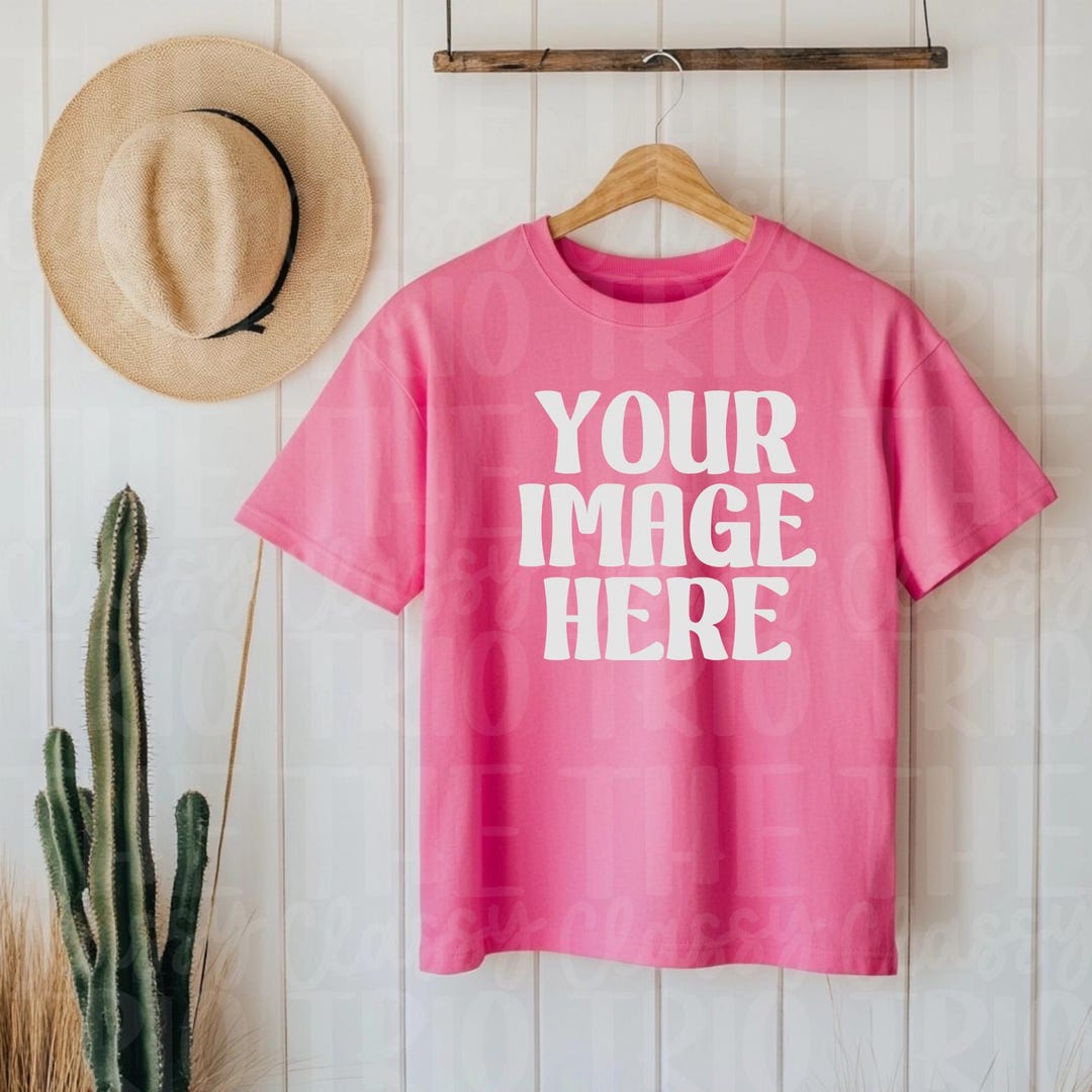 Pink Shirt Mockup | Boho Western Style, Editable Flat Lay (digital) - Etsy