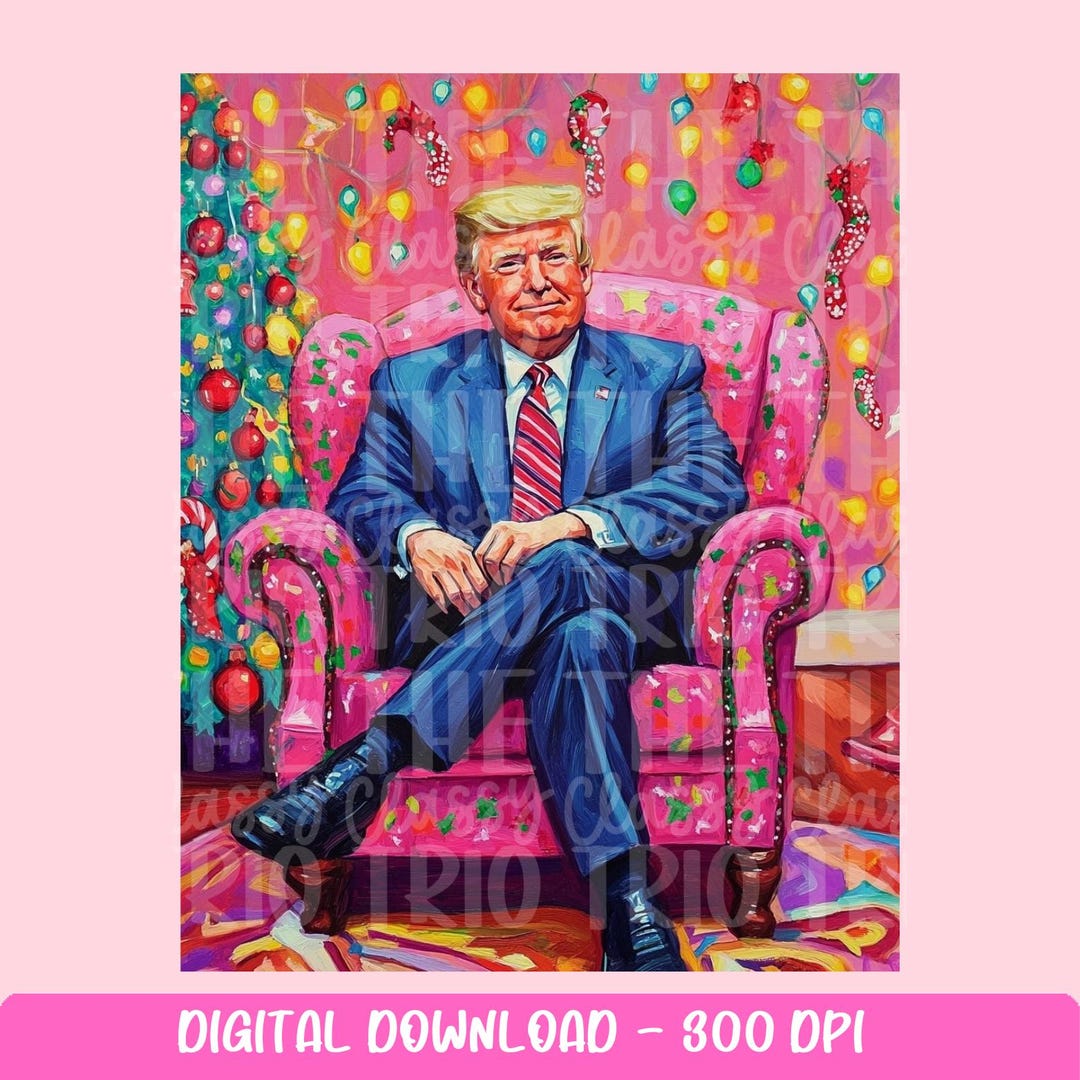 Preppy Christmas Trump | Digital Design | PNG | Sublimation | Pastels ...